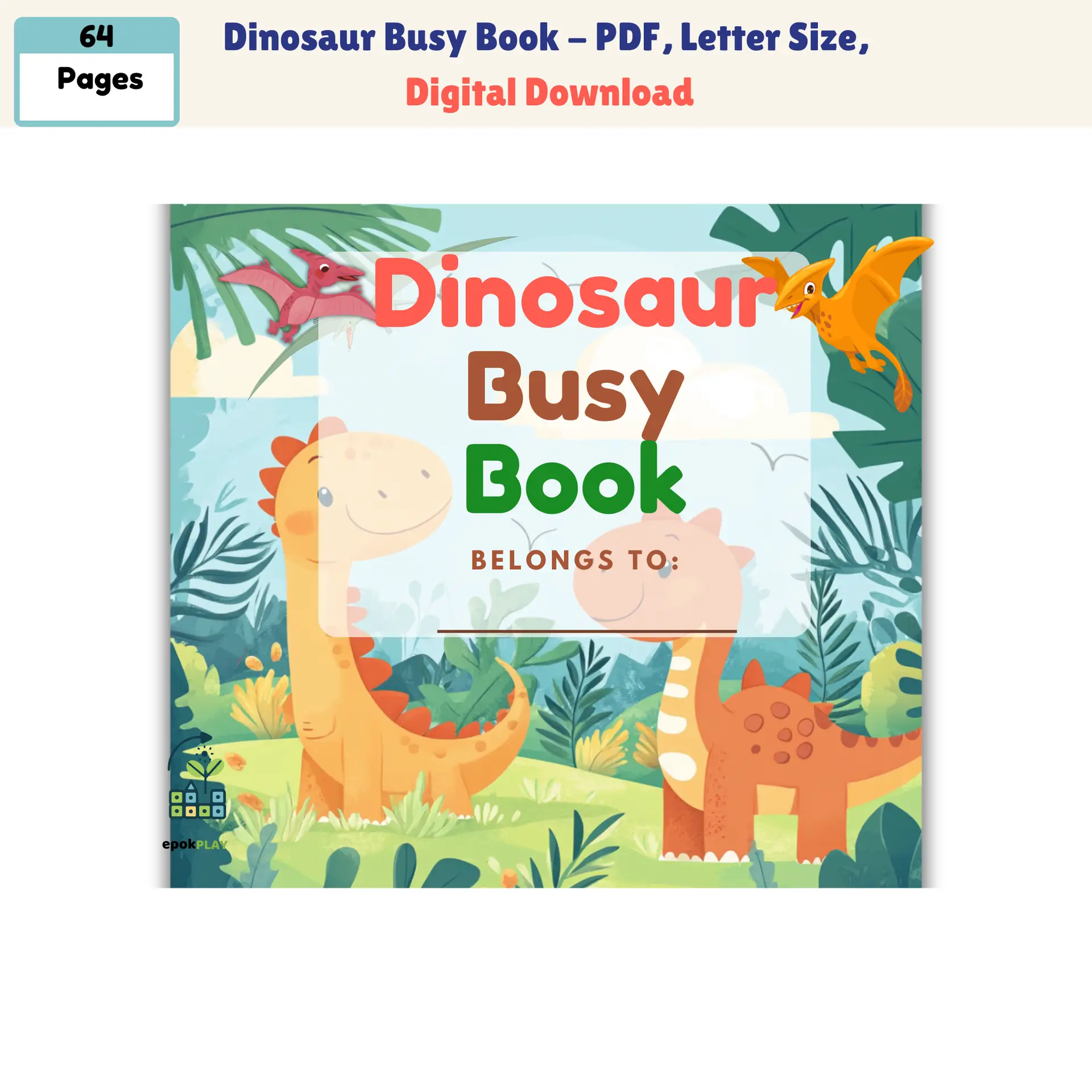 Digital Dinosaur Busy Book - Felt Busy Books | EpokPLAY
